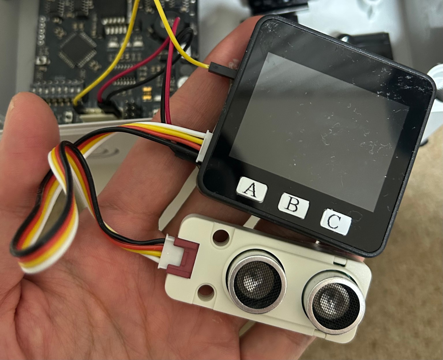 M5Stackでできること：移動ロボットに超音波センサをつけてみる